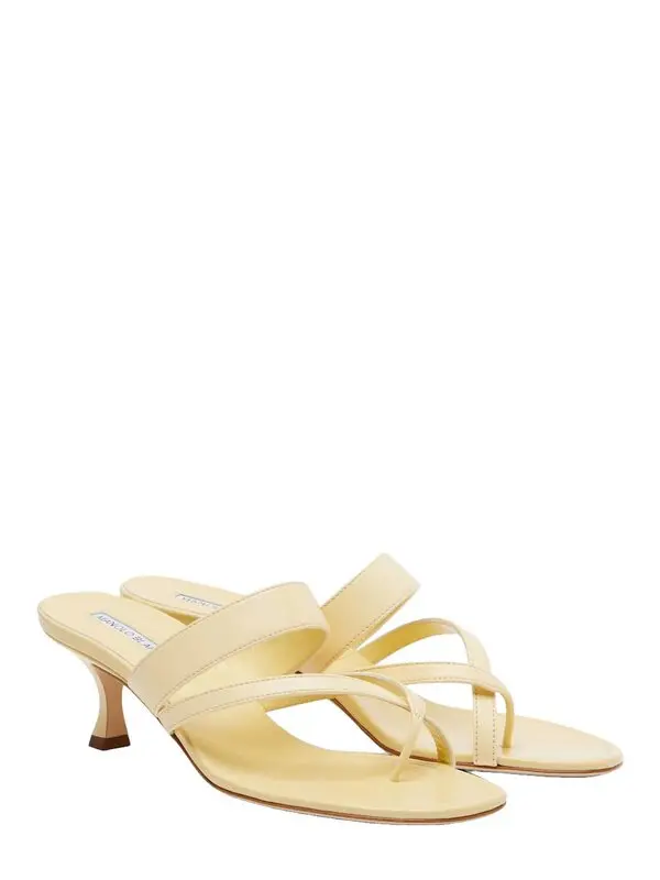 Manolo Blahnik Susa Leather Sandals - Yellow