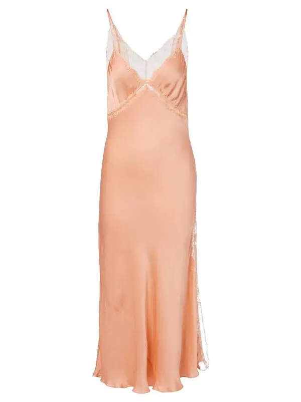 Poupette St Barth Luli Lace-trimmed Satin Slip Dress - Pink