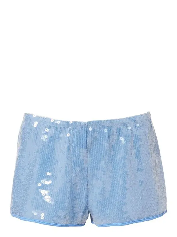 Oseree Sequined Shorts - Blue
