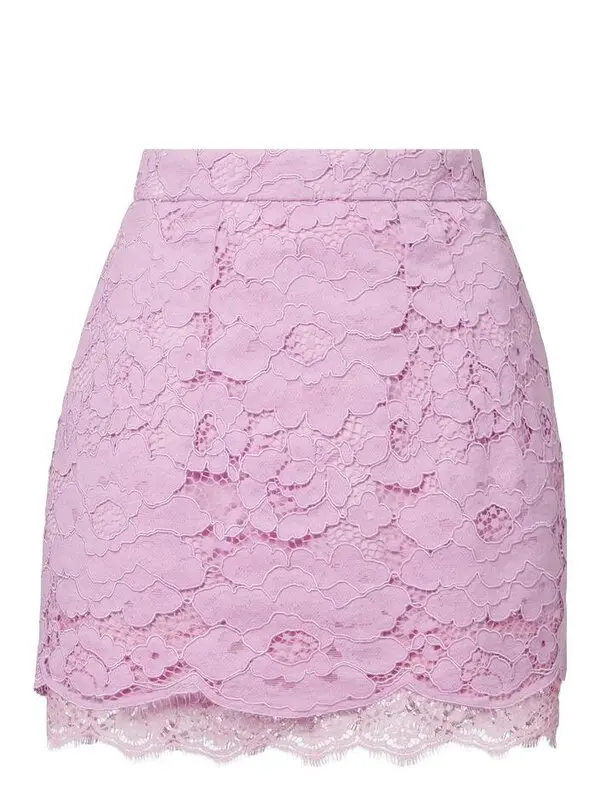 PATOU Cotton-blend Lace Miniskirt - Pink
