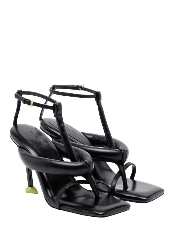 Givenchy Boudoir Leather Thong Sandals - Black