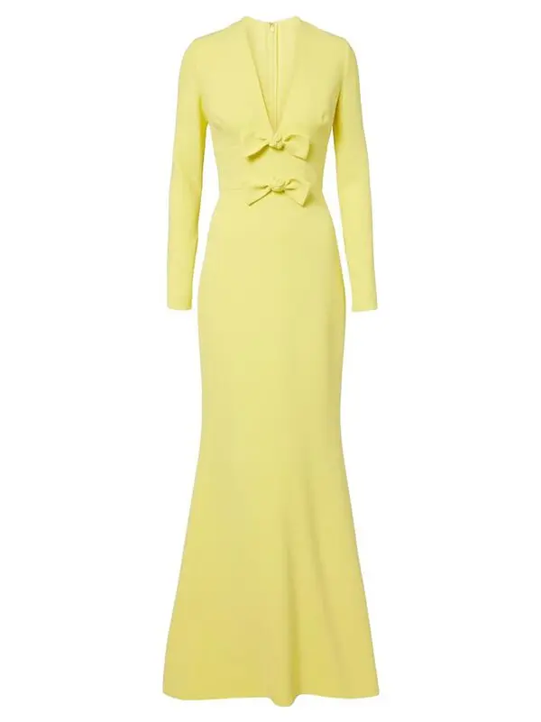 Elie Saab Bow-detail Cady Gown - Yellow