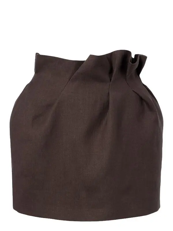 Magda Butrym Linen Miniskirt - Brown