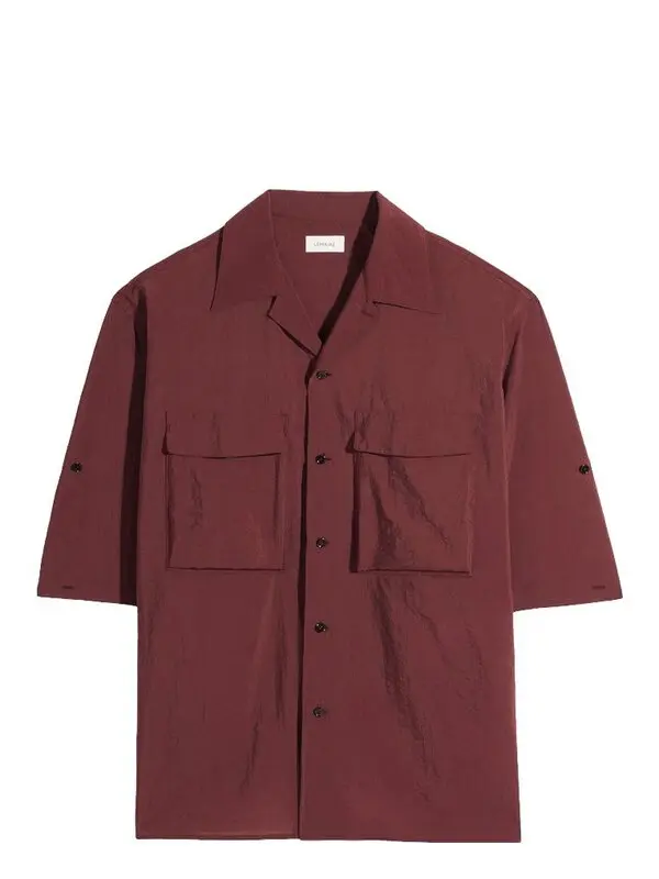 LEMAIRE Short Sleeve Utility Shirt Porto Red - Burgundy