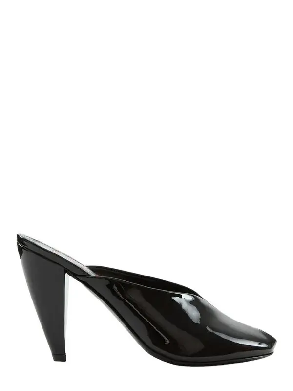 JUDE Peep-toe Patent Leather Mules - Black