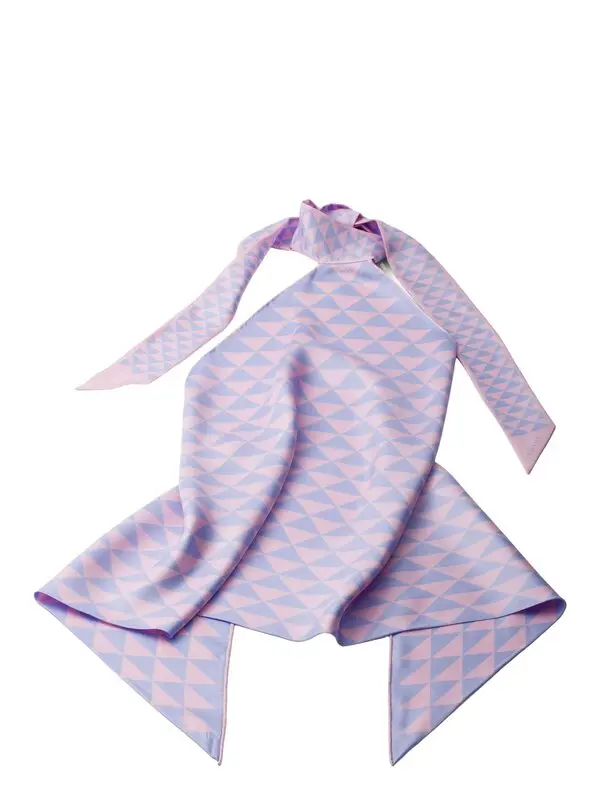 Prada Printed Silk Twill Halter Top - Pink