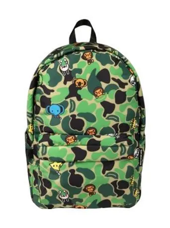 A BATHING APE Baby Milo & Friends Camo Large Backpack - Army Green