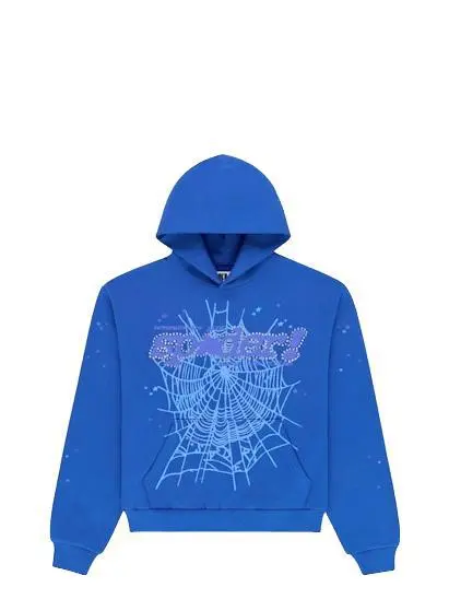SP5DER Rhinestone Punk V2 Hoodie - Blue
