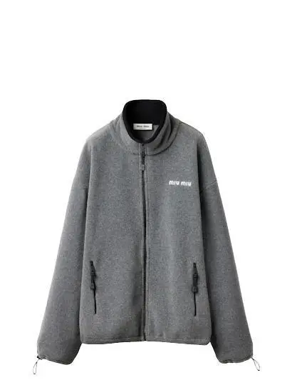 Miu Miu Fleece Zip Sweatshirt - Grey