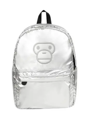 A BATHING APE Baby Milo Soft Medium Backpack - Silver
