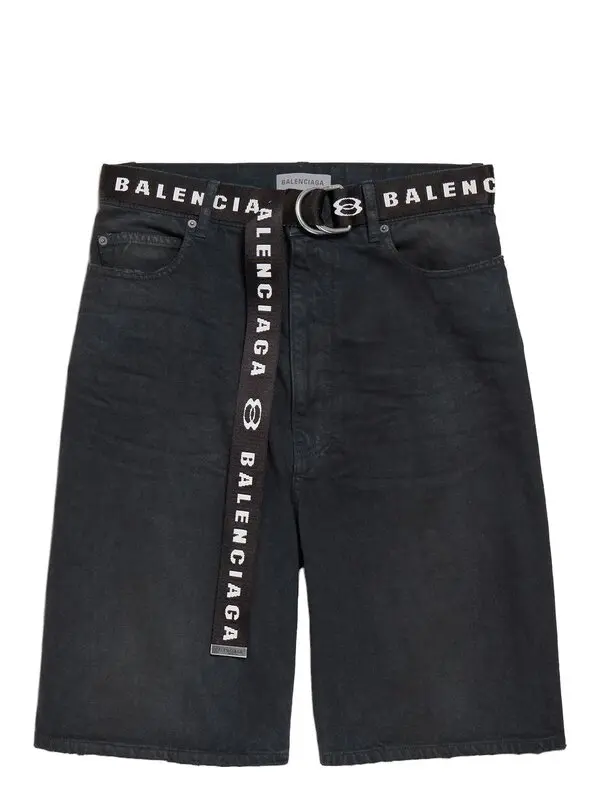 Balenciaga Belted Mid-rise Shorts - Brown