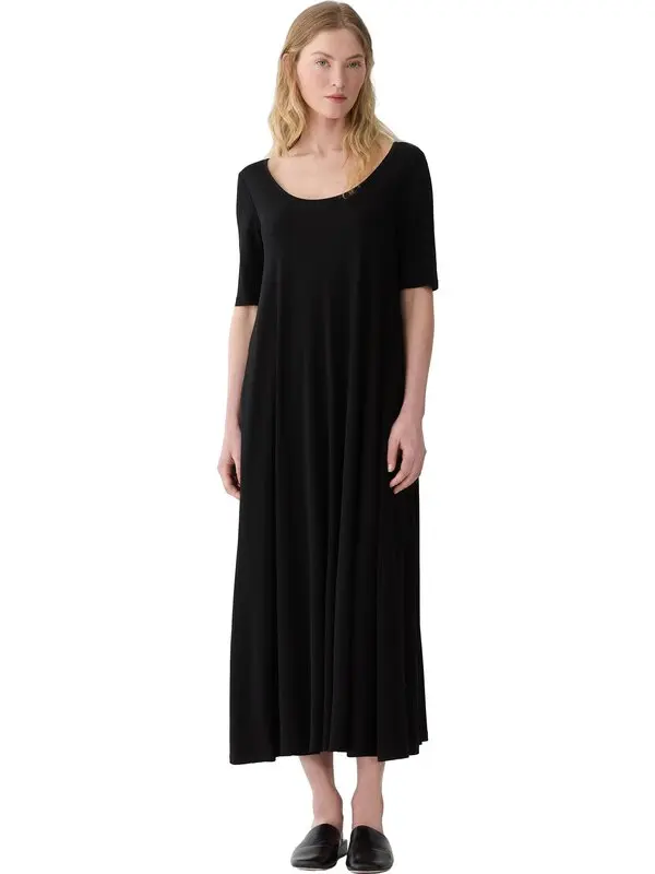 Lafayette 148 New York Travel Jersey Midi Dress - Black