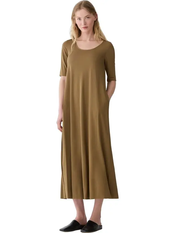 Lafayette 148 New York Travel Jersey Midi Dress - Shiitake