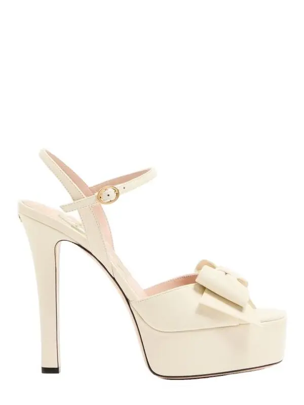 Valentino Garavani Bowow Kidskin Platform Sandal - Ivory