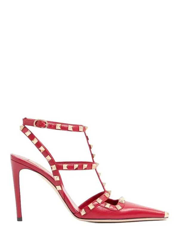 Valentino Garavani Rockstud Kidskin Pumps - Red
