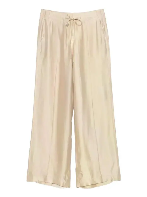 LUISA CERANO Drawstring Palazzo Pants - Neutrals