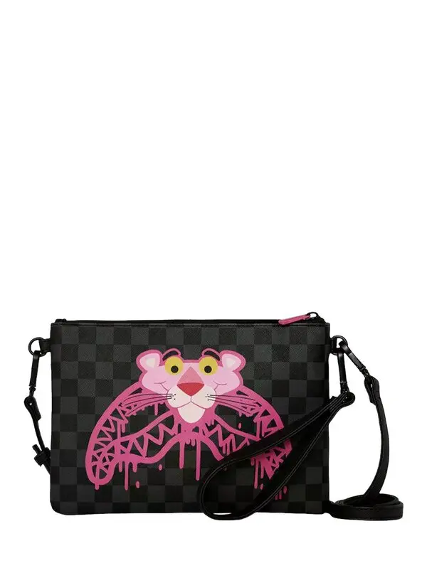 SPRAYGROUND X Pink Panther Checkered Clutch - Black