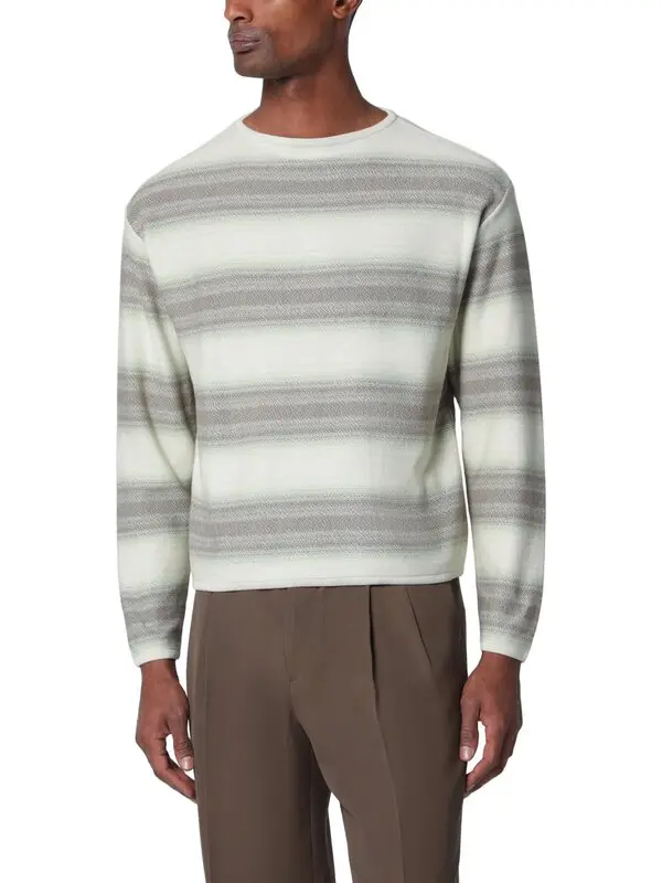 Auralee Striped Cotton And Silk Sweater - Yellow