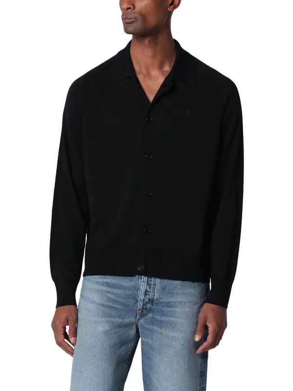 Ami Wool Cardigan - Black