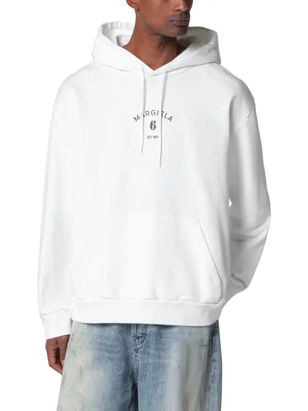 MAISON MARGIELA Cotton Jersey Hoodie - White