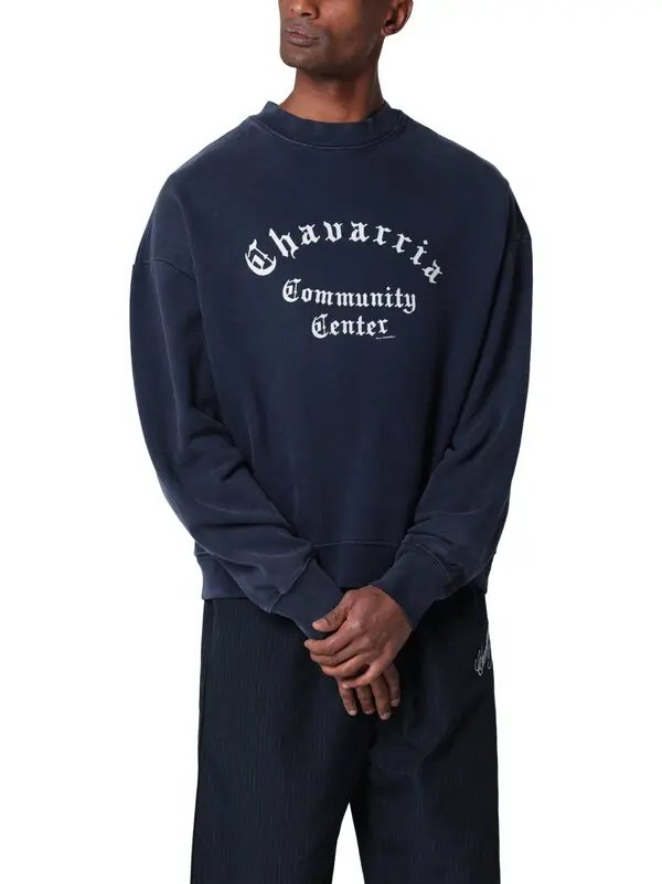WILLY CHAVARRIA Logo Print Crewneck Sweatshirt - Black