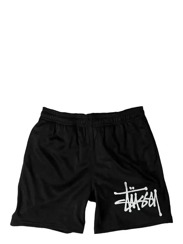 StÜssy Logo-print Mesh Shorts - Black