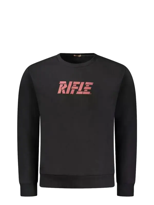 RIFLE Logo-print Crew-neck Sweatshirt - Black