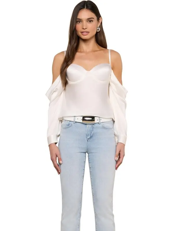 L'Agence Saya Satin Top - Ivory