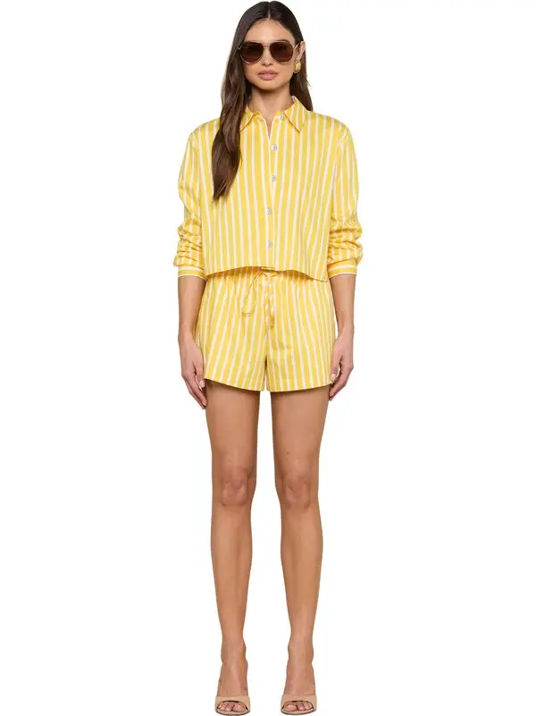 L'Agence Royce Poplin Short - Dandelion/white Stripe