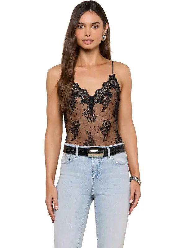 L'Agence Kaelith Lace Bodysuit - Black
