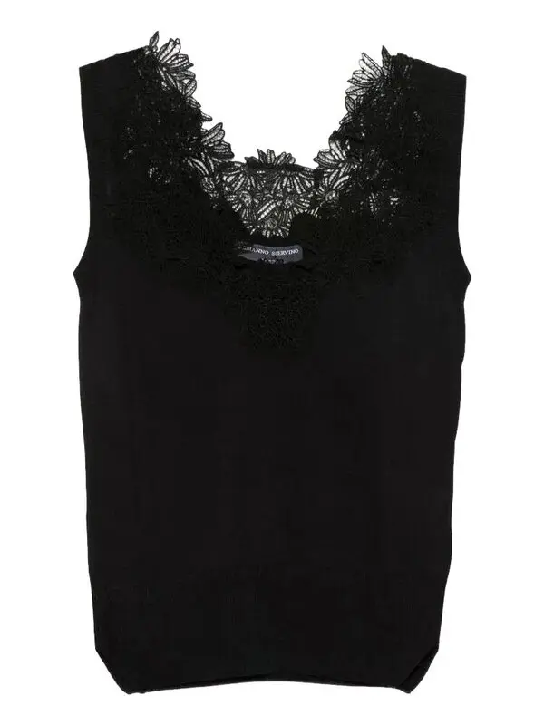 Ermanno Scervino Lace Knit Top - Black