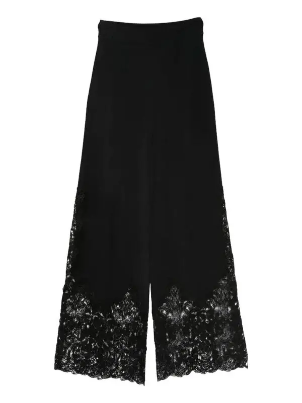 Ermanno Scervino Lace Trim Trousers - Black