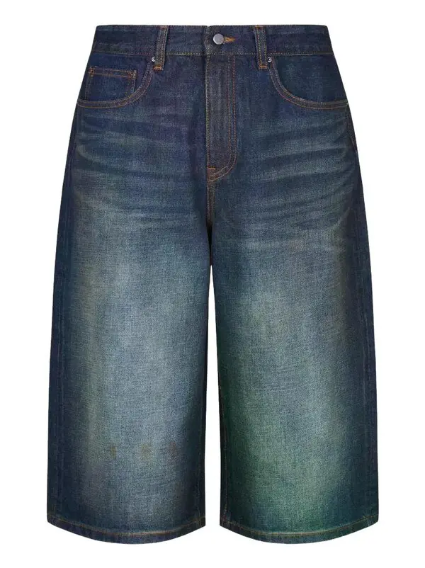 JNBY Distressed Wash Denim Shorts - Blue