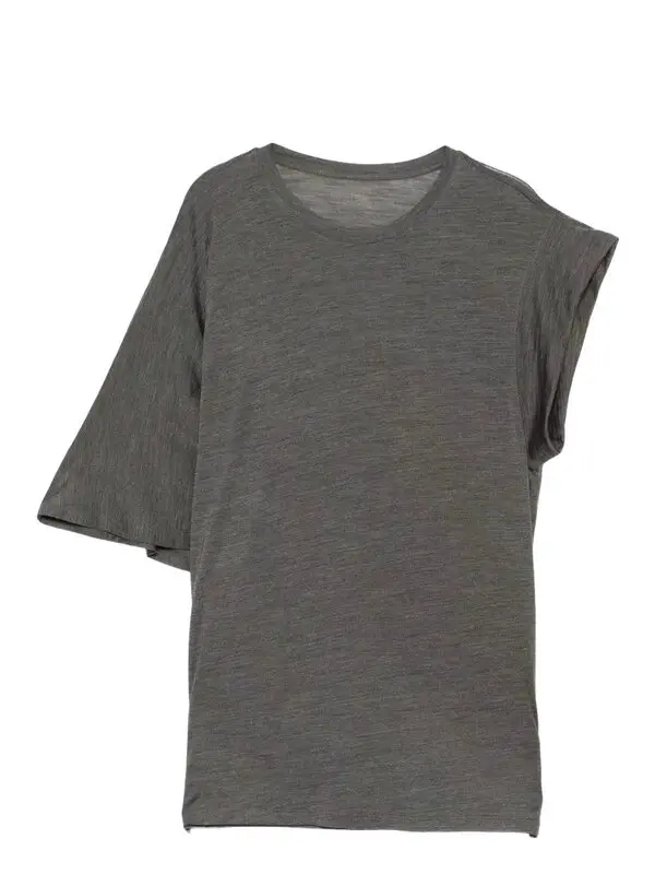 LESS Asymmetric Short Sleeve Top - Grey