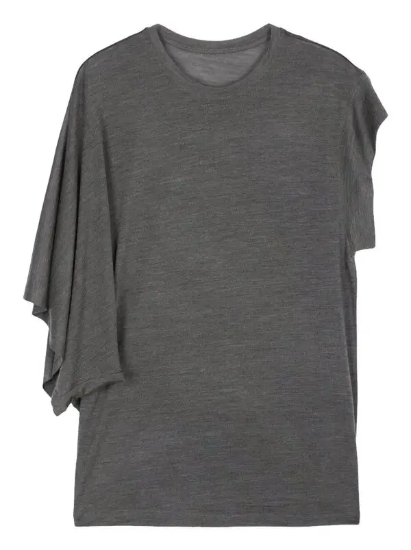 LESS Asymmetric Short Sleeve Top - Grey
