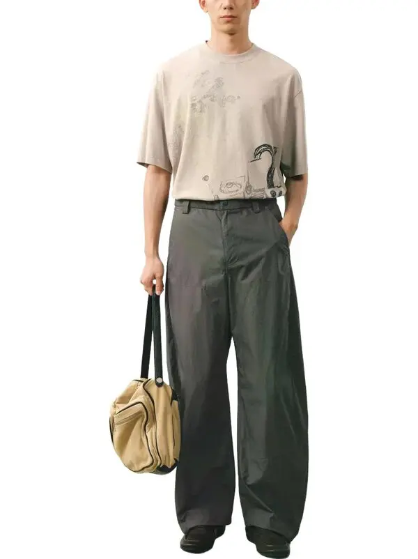 CROQUIS Rivet-trim Barrel Trousers - Grey