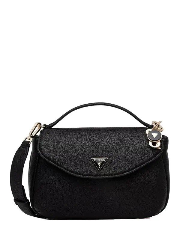 Guess Logo-plaque Pebbled Cross Body Bag - Black