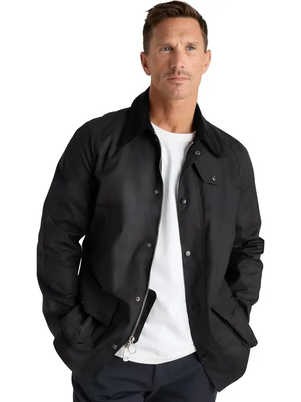 Quince Organic Waxed Cotton Barn Jacket - Vintage Black