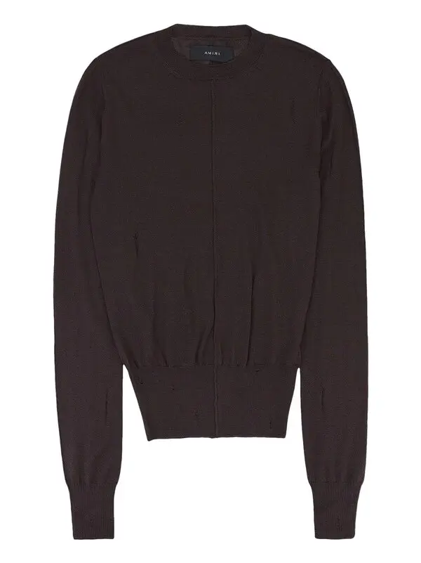Amiri Distressed Crewneck Jumper - Brown