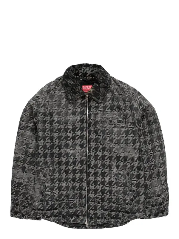DIESEL® Houndstooth Distressed Jacket - Black