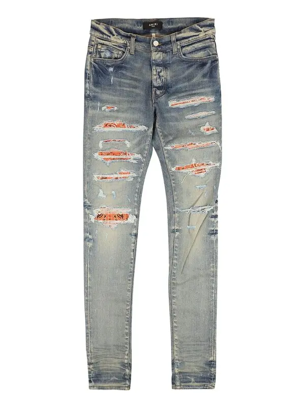 Amiri Bandana Thrasher Slim Jeans - Blue