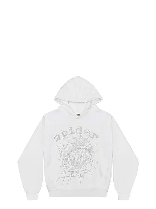 SP5DER Og Rhinestone Hoodie - White