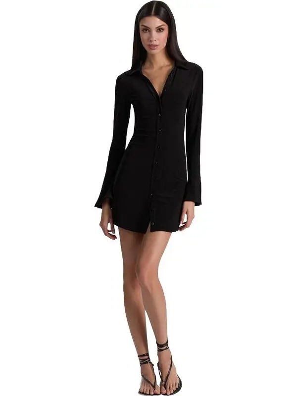 Alice + Olivia Freya Button Down Dress - Black