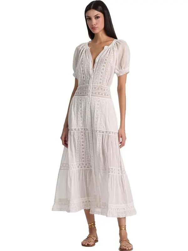 Alice + Olivia Kathryn Midi Shirt Dress - White