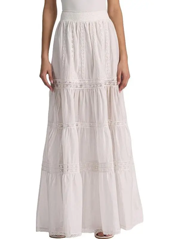 Alice + Olivia Kathryn Tiered Maxi Skirt - White