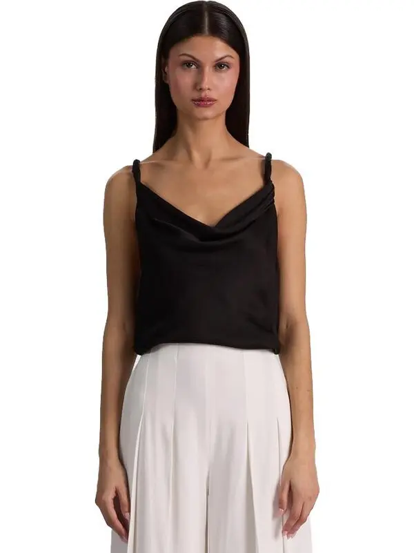 Alice + Olivia Monique Twist Strap Tank - Black