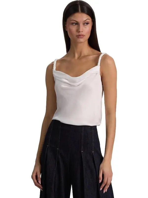Alice + Olivia Monique Twist Strap Tank - White