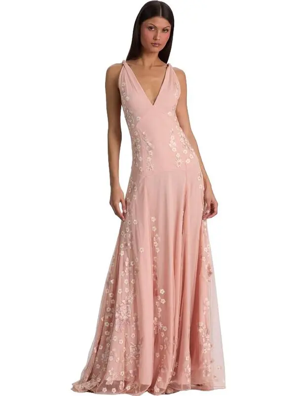 Alice + Olivia Andrina Embellished Gown - Floral
