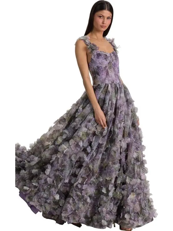 Alice + Olivia Calissa Embellished Ballgown - Floral