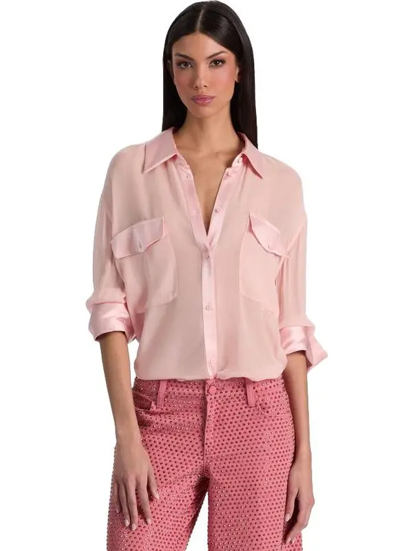 Alice + Olivia Finely Oversized Utility Shirt - Neutral